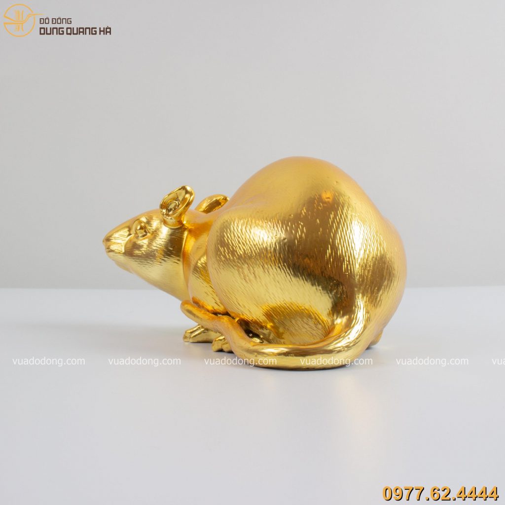 Tượng con chuột bằng đồng thếp vàng 9999 – Đồ Đồng Dung Quang Hà